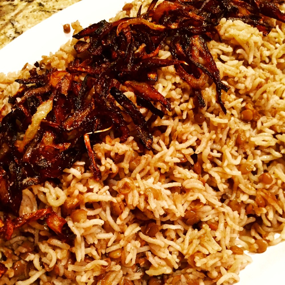 Mejadra-Rice & Lentil Pilaf Topped off with Caramelized Onions – Savory ...